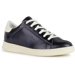Geox D Jaysen B Leder Damen Dunkle Jeans/Optik Wei&szlig; Turnschuhe