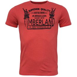 Timberland Vintage New Hampshire Red Sleeve Slim Fit Herren T-Shirt Top A1HVK E66