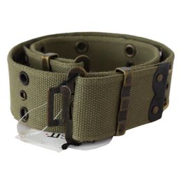 Ermanno Scervino Ceinture verte 100% coton &agrave; boucle bronze rustique pour femme