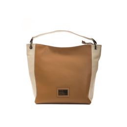 Pompei Donatella Damen Schultertasche aus braunem Leder