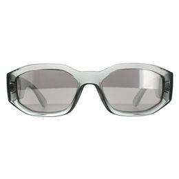Versace Rectangle Unisex Transparent Grau Licht Grau Silber Spiegel VE4361 Sonnenbrille
