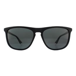 Polaroid Rectangle Mens Matte Schwarz Grau Polarisierte Sonnenbrille