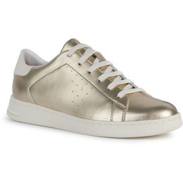 Geox D Jaysen B Leder Damen Hellgold/Optik Wei&szlig; Turnschuhe