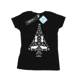 Disney - "Frozen Christmas Tree" T-Shirt f&uuml;r Damen (Schwarz)