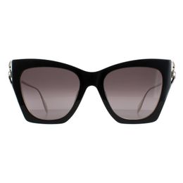 Alexander McQueen Cat Eye Womens Schwarz Silber Grau Gradient AM0375S