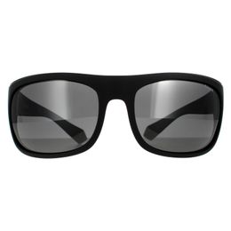 Polaroid Wrap Mens Schwarz Grau Grau Polarisierte Sonnenbrille