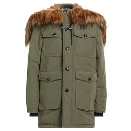 Dieselgrune Winterjacke mit Kapuze