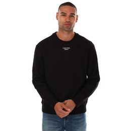 Herren Calvin Klein Jeans Relaxed Baumwoll-Terry Sweatshirt in Schwarz