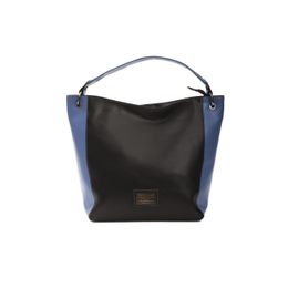 Pompei Donatella Damen Schwarze Leder Schultertasche