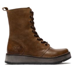 Fly London Damen-Stiefeletten RAMI043, leger, Leder, zum Schn&uuml;ren, Hellbraun