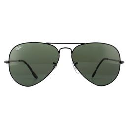 Ray-Ban Sonnenbrille Aviator Metall II RB3689 914831 Schwarz Gr&uuml;n