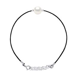 DIADEMA - Armband - Schwarzes Nylon - S&uuml;&szlig;wasserperle - Wei&szlig;