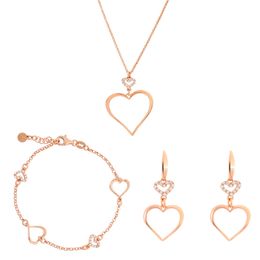 Orphelia 'Alfina' Damen-Set aus 925er Sterlingsilber: Kette + Armband + Ohrringe &ndash; Ros&eacute; SET-7383