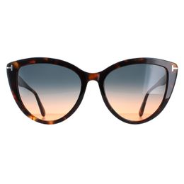 Tom Ford Sonnenbrille FT0915 Isabella 55P farbig Havanna Gr&uuml;n Verlauf