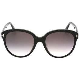 Tom Ford Gradient Smoke Lensed glanzend schwarze Kunststoff-Sonnenbrille