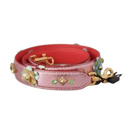 Dolce & Gabbana Dolce & Gabbana Eleganter Metallischer Rosa Leder Schulterriemen f&uuml;r Damen