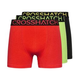 CrossHatch - "Highlighter" Boxershorts f&uuml;r Herren (3er-Pack) (Gr&uuml;n/Rot)
