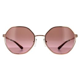 Michael Kors Runde Damen Rose Gold Braun Rosa Gradient Sonnenbrille