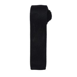 Premier Mens Slim Textured Knit Effect Krawatte (2er-Pack) (Schwarz)