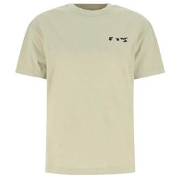 Off-White OW Logo Regular Fit Beige T-Shirt