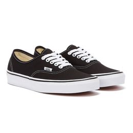 Vans Authentic Unisex Schwarz Wei&szlig; Canvas Vulcanised Skate Turnschuhe