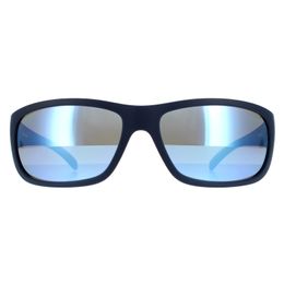 Arnette Rechteck Herren Matte Blau Dunkelgrau Spiegel Wasserblau Sonnenbrille
