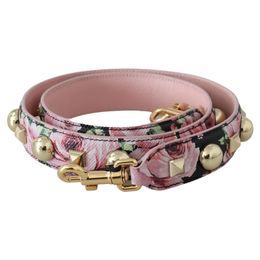 Dolce & Gabbana Dolce & Gabbana Sac &agrave; bandouli&egrave;re accessoire pour femme, rose, fleuri et clous d'or