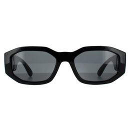 Versace Rechteckige Unisex Sonnenbrille Schwarz Dunkelgrau