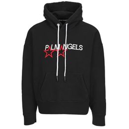 Palm Angels Gestickte Sterne Logo Schwarz Hoodie