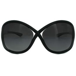 Tom Ford Butterfly Damen Sonnenbrille in gl&auml;nzendem Schwarz und rauchgrau, polarisiert