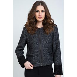 Jacke mit Rei&szlig;verschluss, Manschetten und Saumdetails