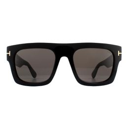 Tom Ford Square Mens Shiny Black Smoke Grey Sonnenbrille