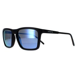 Arnette Rectangle Unisex Matte Schwarz Dunkel Grau Spiegel Wasser Polarisiert AN4283 Shyguy