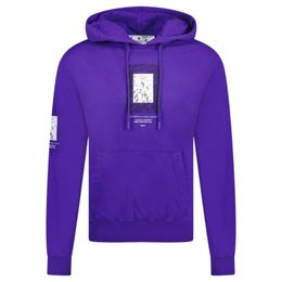 Off-White Paint Mirror Logo Slim Fit Lila Kapuzenpullover