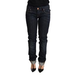 Acht Dunkelblaue Baumwoll-Slim-Fit-Jeans