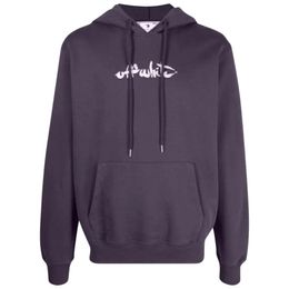 Off-White Paint Arrow Logo Slim Fit Kapuzenpullover in Aubergine-Lila