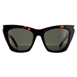 SAINT LAURENT Cat Eye Damen Sonnenbrille Havanna Grau