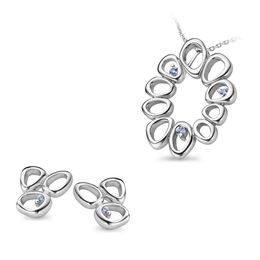 Orphelia Damen 925 Sterling Silber Set: Kettenanh&auml;nger + Ohrringe - Silber SET-5018