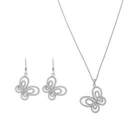 Orphelia Damen 925 Sterling Silber Set: Kettenanh&auml;nger + Ohrringe - Silber SET-5264