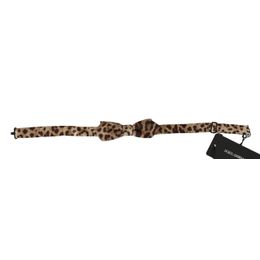 Dolce & Gabbana Dolce & Gabbana Braun Leopard Seide Einstellbare Hals Papillon M&auml;nner Fliege