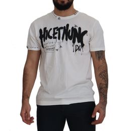 Dolce & Gabbana Dolce & Gabbana Wei&szlig; Amor Baumwoll Rundhals Herren T-Shirt