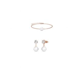 Pauline Kristall Perlen Set - Rose Gold und Kristall