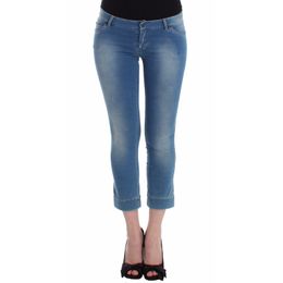 Ermanno Scervino Strandmode Blaue Jeans Capri-Hosen Cropped