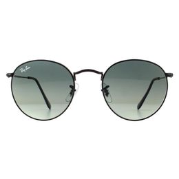Ray-Ban Sonnenbrille Runde flache Gl&auml;ser 3447N 002/71 Schwarz Grau Gradient 50mm