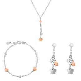 Orphelia 'Lorelei' Damen-Set aus 925er Sterlingsilber: Kette + Armband + Ohrringe &ndash; Silber/Ros&eacute; SET-7386