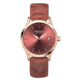Orphelia Fashion Wildleder Damenpink-Uhr OF714820