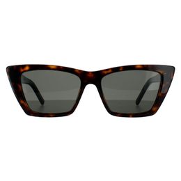 SAINT LAURENT Cat Eye Damen dunkle Havanna grau Sonnenbrille