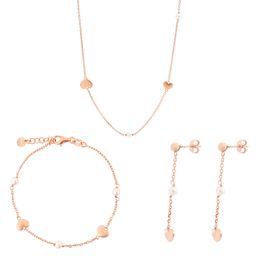 Orphelia 'Nahara' Damen 925er Sterling Silber Set: Kette + Armband + Ohrringe - Rose SET-7378
