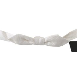 Dolce & Gabbana Dolce & Gabbana Wei&szlig; 100% Seide Schlank Verstellbarer Hals Papillon Herren Krawatte