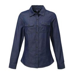 Premier - Hemd Jeans Style Naht f&uuml;r Damen (Indigo-Jeansblau)